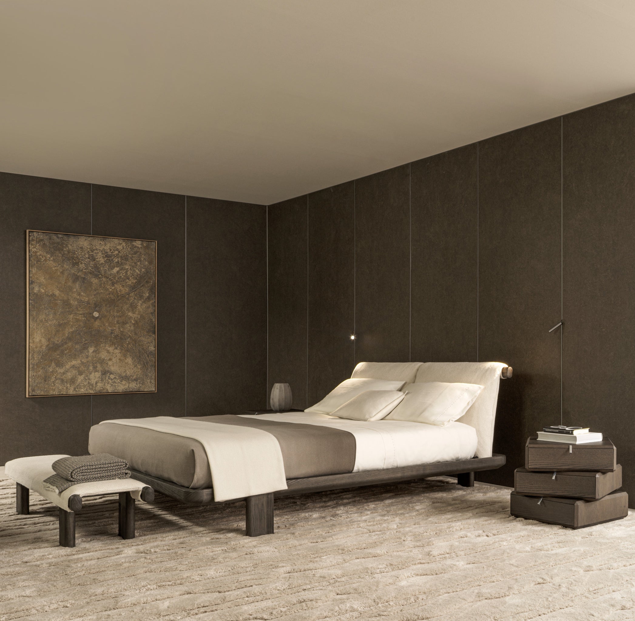 Leather T-shaped King Size Bed | Tibeau | GamFratesi | Molteni&C ...